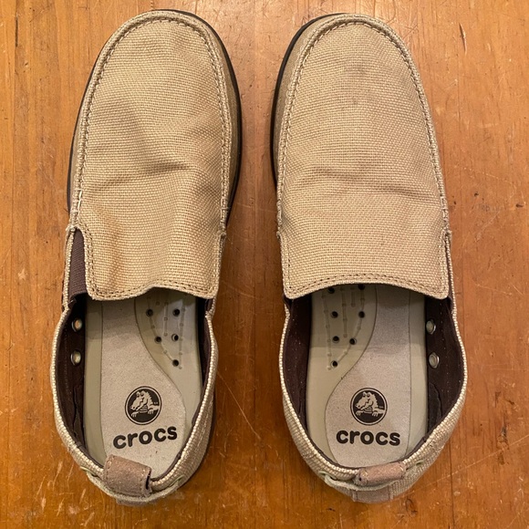 CROCS | Shoes | Crocs Walu Khakiespresso Shoes Mens Size 9 Canvas Slip ...